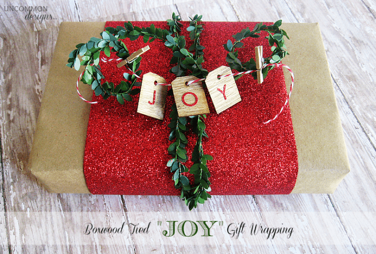 5 Gift Wrapping Ideas … { Boxwood Wrapped Gift }