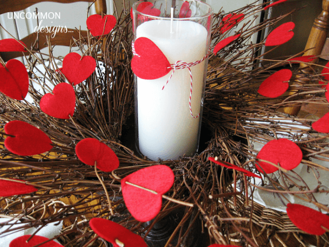 Felt Heart Valentine Centerpiece
