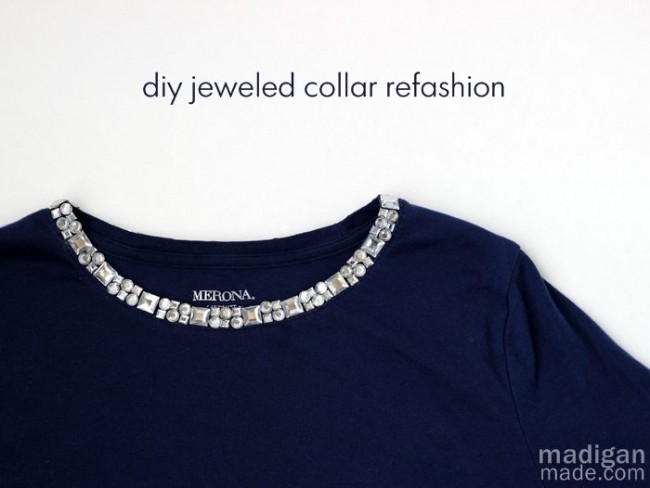 DIY Jeweled Collar Refashion