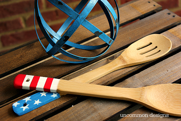 Painted Patriotic Serving Utensils