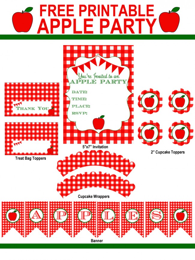 Apple Party Free Printable Pack